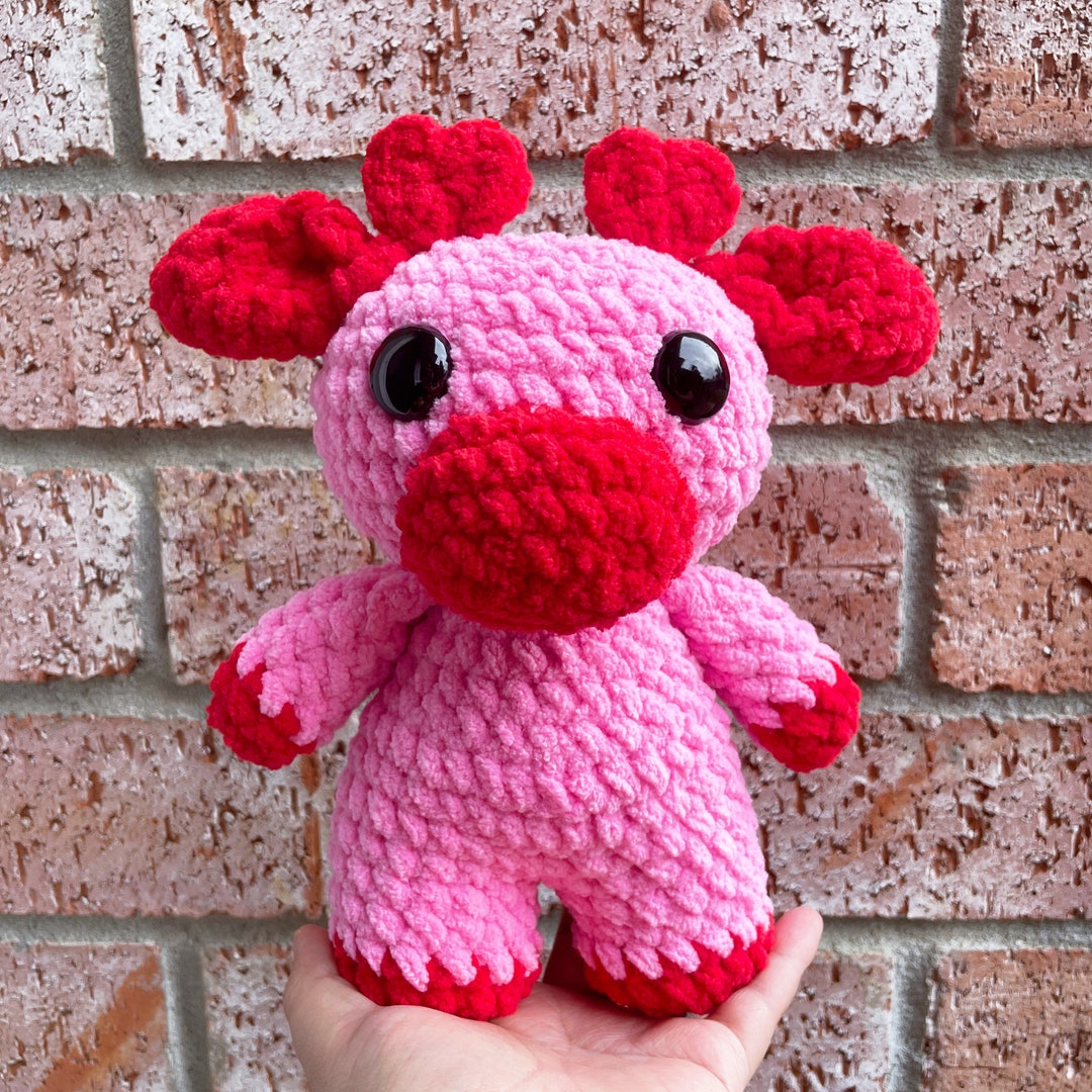 Valentine Cow Plushie, Pink and Red Heart Cow Plush, Cow Stuffy ...