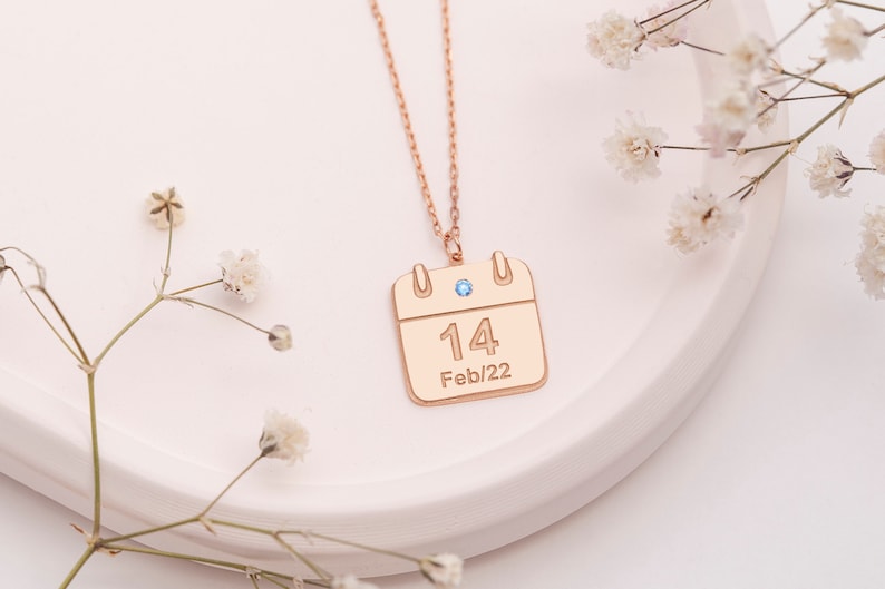 Dainty Custom Date Necklace, Personalized Birthdate Gift, Wedding or ...