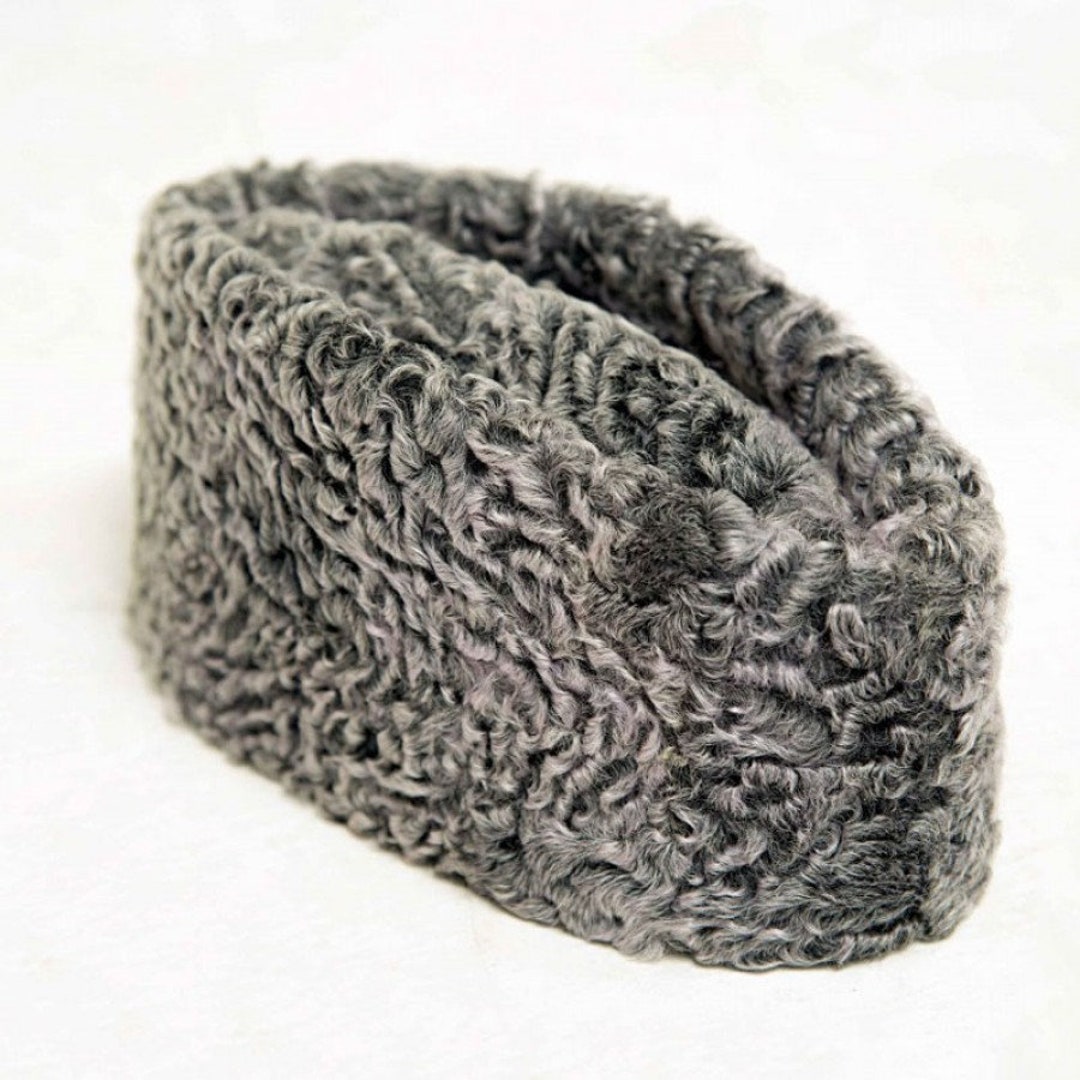 Indian Kashmiri Original Fur Karakul Cap for Men, Grey Original Fur ...