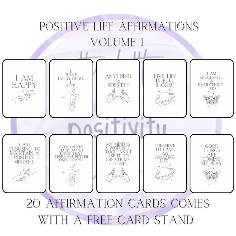 Mini Affirmation Cards | Affirmations | Planner | Mental Health ...