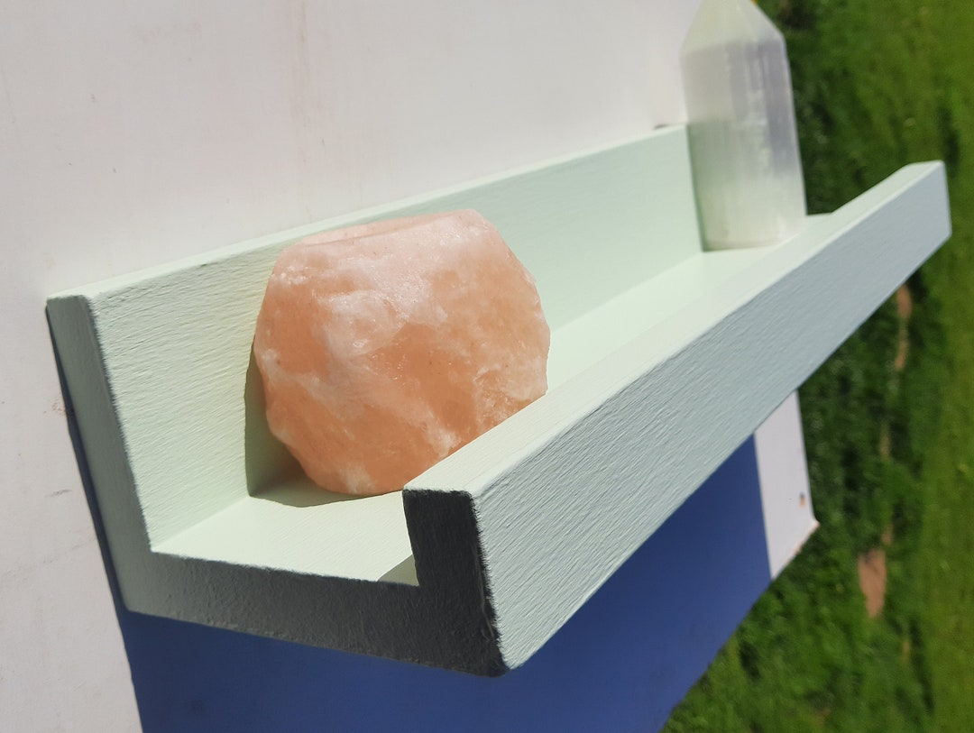Light Green Floating Shelf Wooden Picture Rail Handmade From - Etsy