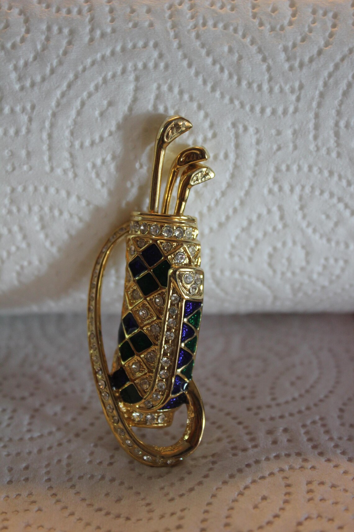 Vintage Golf Course Tournament Pga Tour Rhinestone Golf Clubs Bag Pin ...