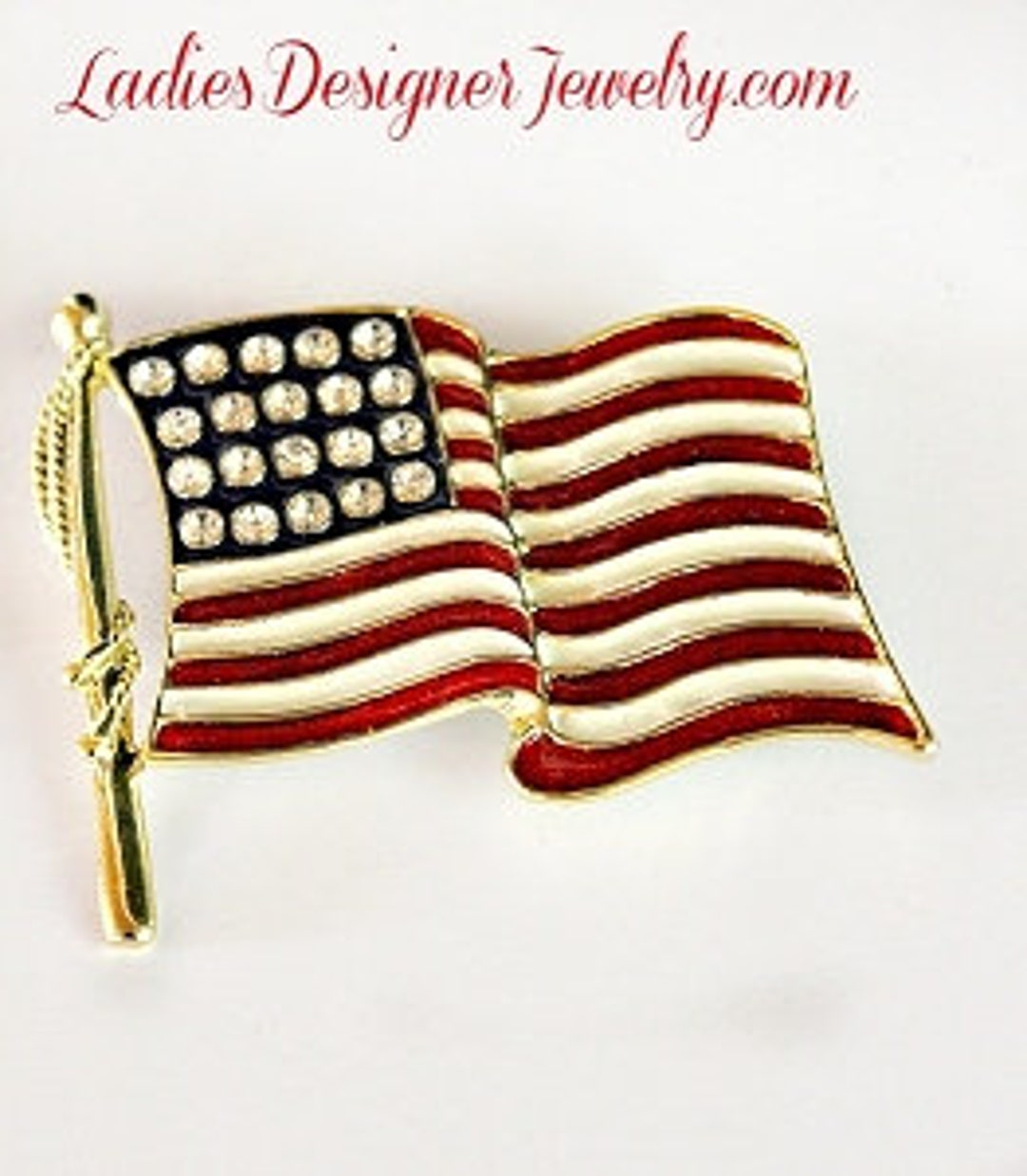 Vintage Large Crystal Diamond Rhinestone American Flag Pin Brooch - Etsy