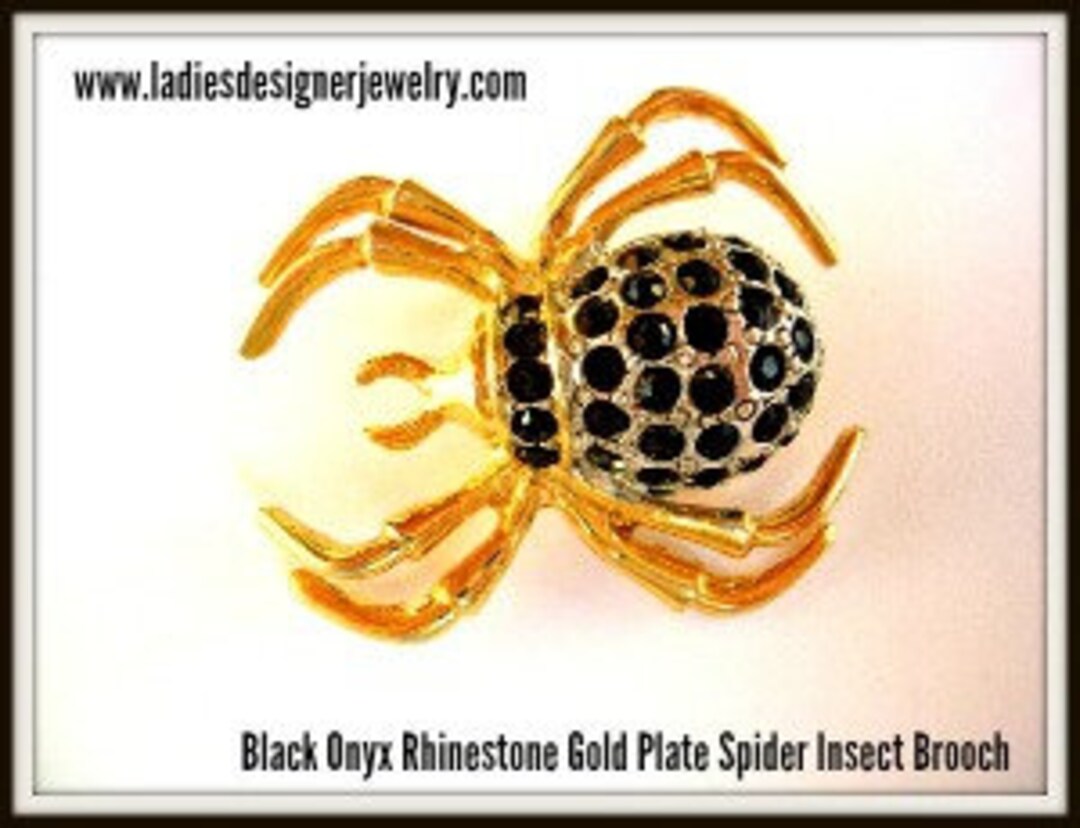 Black Rhinestone Spider Designer Tac Pin Brooch Jewelry Spiders ...