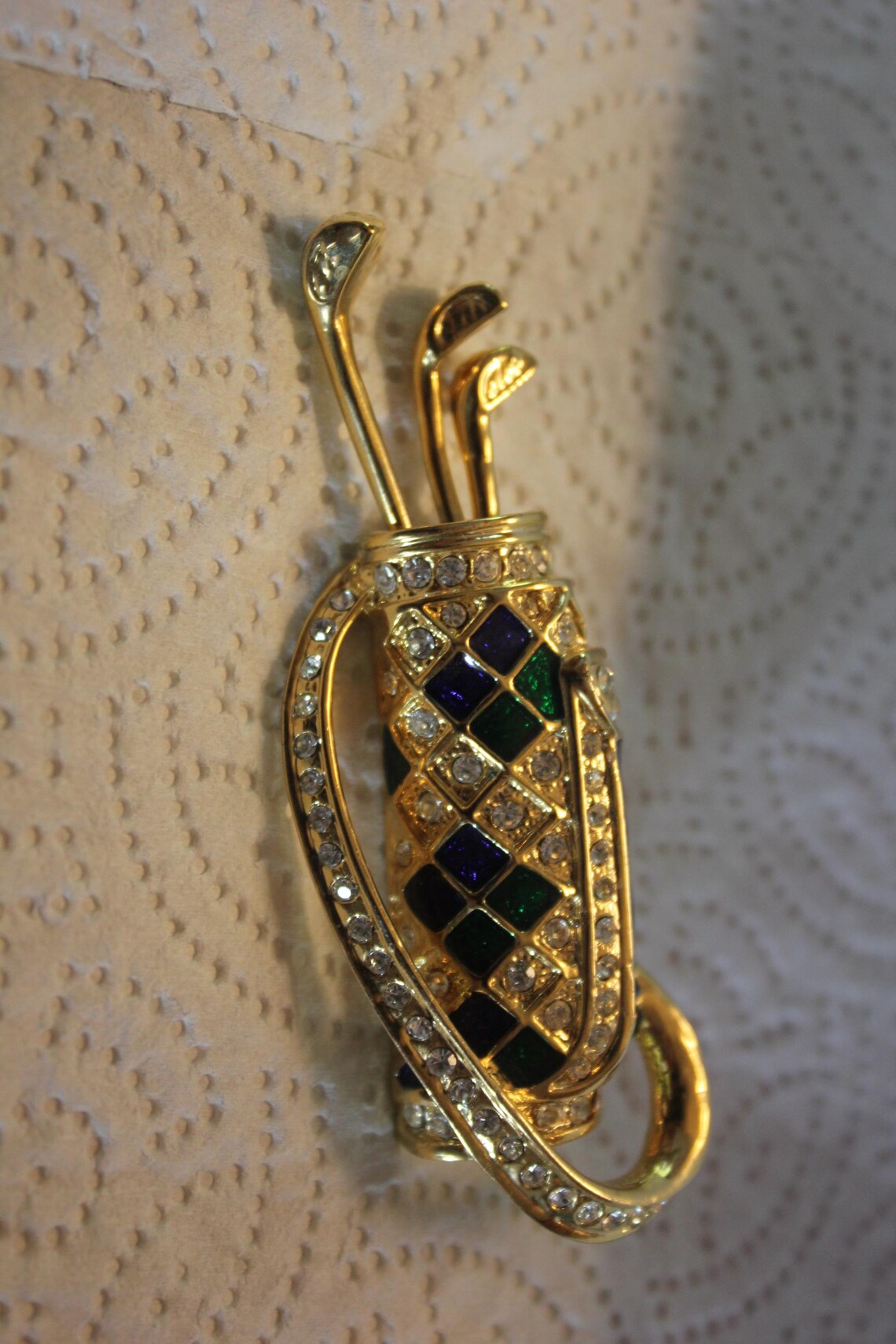 Vintage Golf Course Tournament Pga Tour Rhinestone Golf Clubs Bag Pin ...