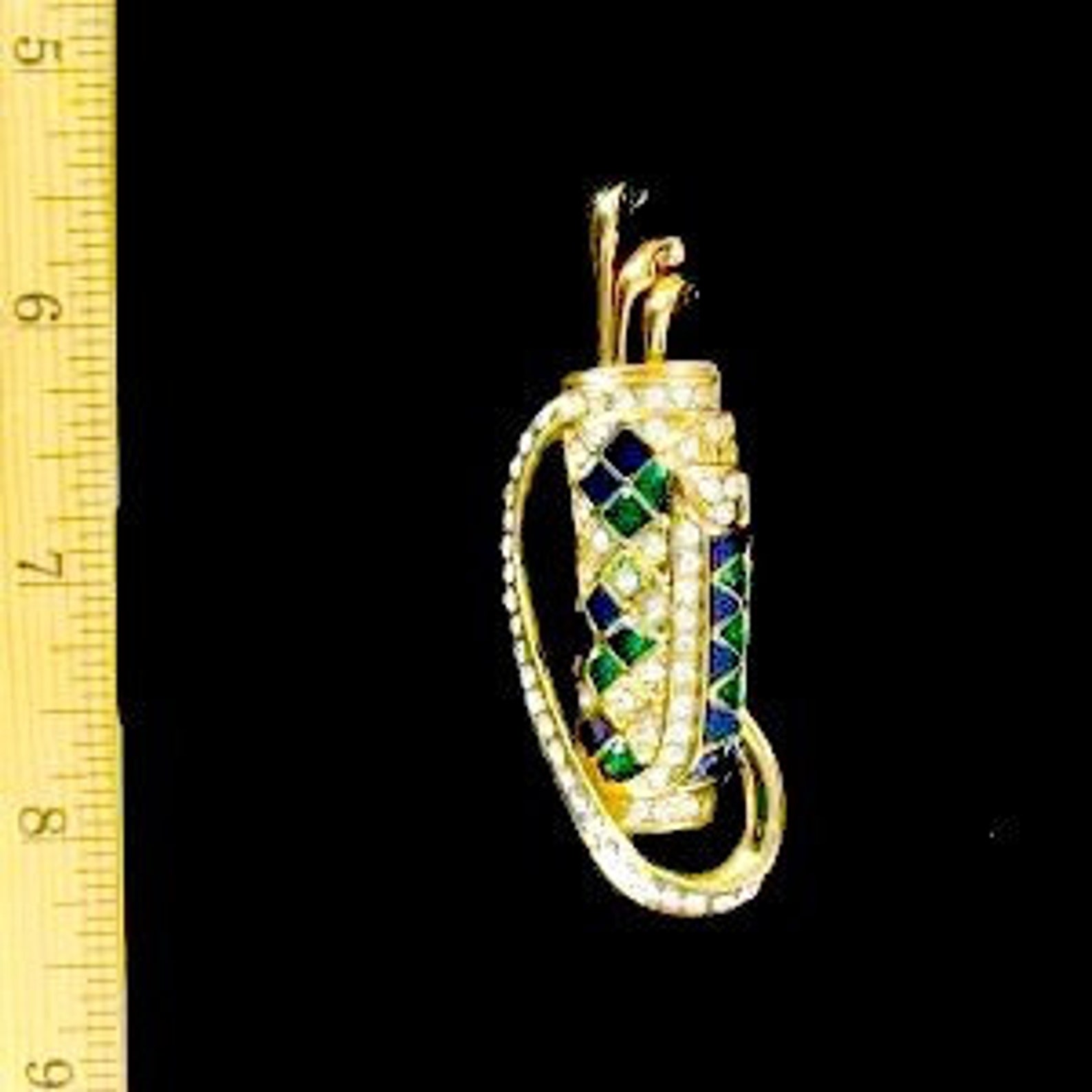 Vintage Golf Course Tournament Pga Tour Rhinestone Golf Clubs Bag Pin ...