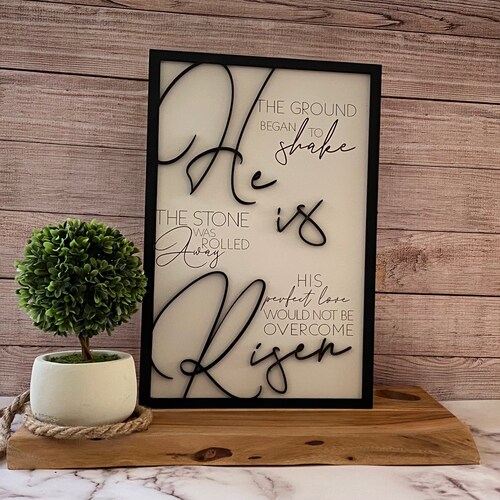 He is Risen Sign Round Faith Sign Laser Cut Housewarming - Etsy