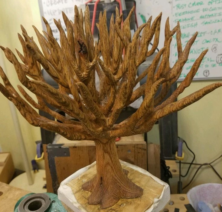 Hand-carved Wooden Tree - Etsy