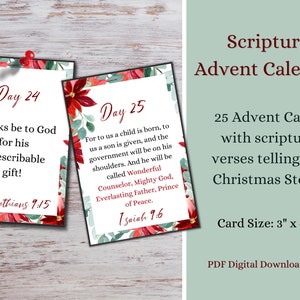 25 Days of Christmas Scripture, Printable Children Advent Calendar ...