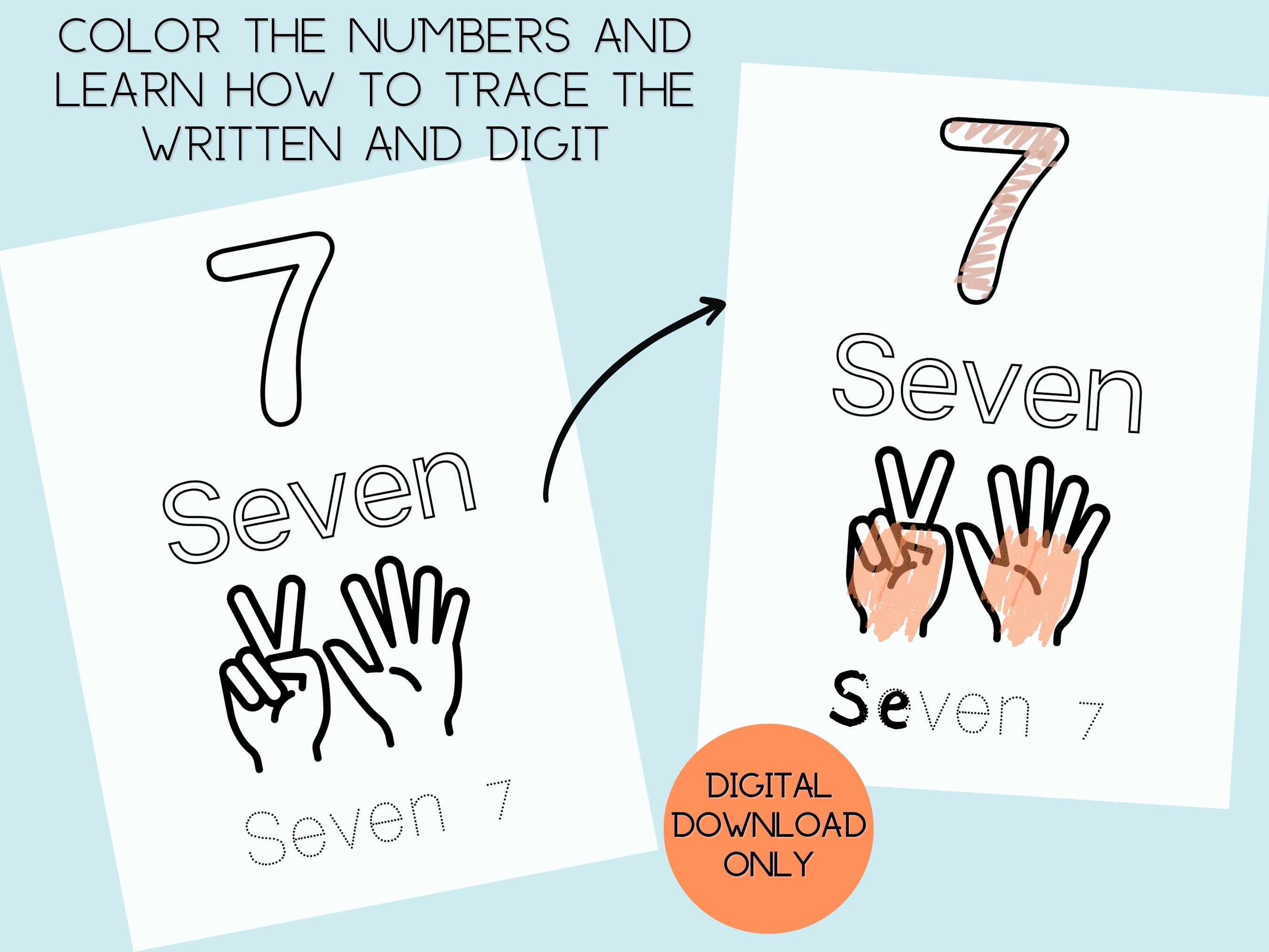 Number Coloring Pages for Kids: Counting Numbers From 0-10 - Etsy