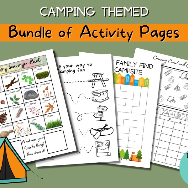 Camping Worksheets for Preschool - Etsy