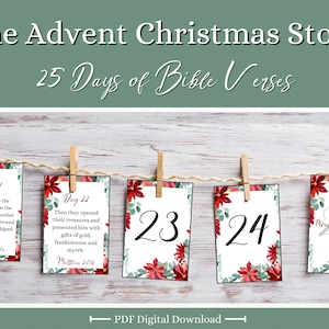 Christmas Story Advent Calendar Cards: 25 Days of Bible Scripture (NIV ...