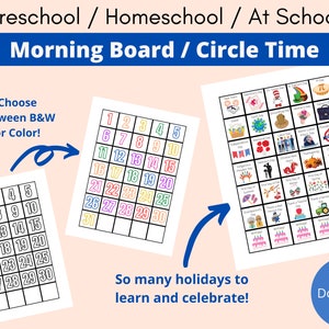 Preschool Morning Board, Circle Time, Daily Calendar for Kids, Focus ...