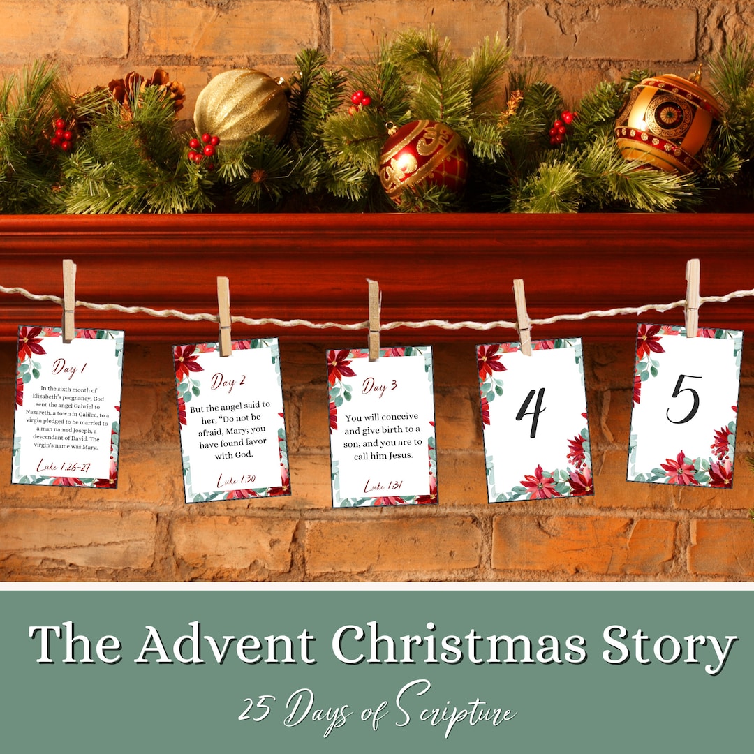 Christmas Story Advent Calendar Cards: 25 Days of Bible Scripture (NIV ...