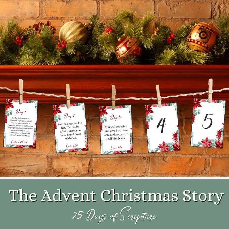 Christmas Story Advent Calendar Cards: 25 Days of Bible Scripture (NIV ...