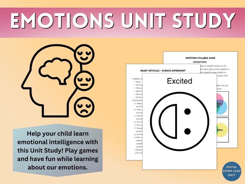 Emotions Unit Study | Preschool | Emotional Intelligence | Homeschool ...