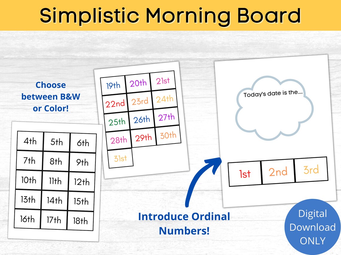 Simplistic Preschool Morning Board, Circle Time, Daily Calendar for ...