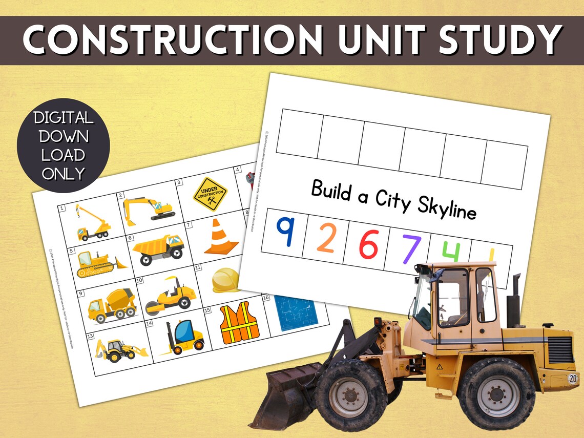 Construction Unit Study | Preschool | Construction Vehicle | Homeschool ...