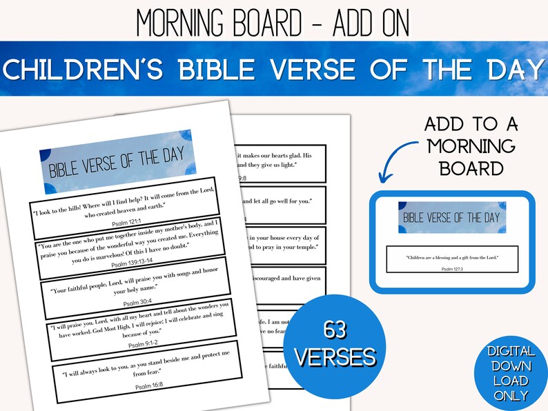 Children's Bible Verse Kid's Bible Verse of the Day - Etsy