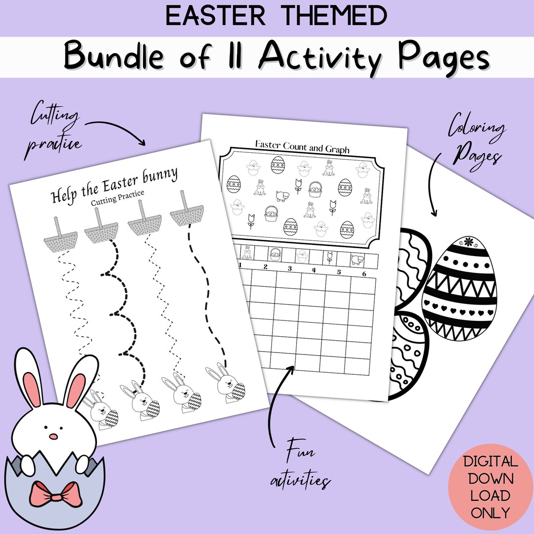 Easter Activity Bundle: Preschool Printable Worksheet (digital Download ...