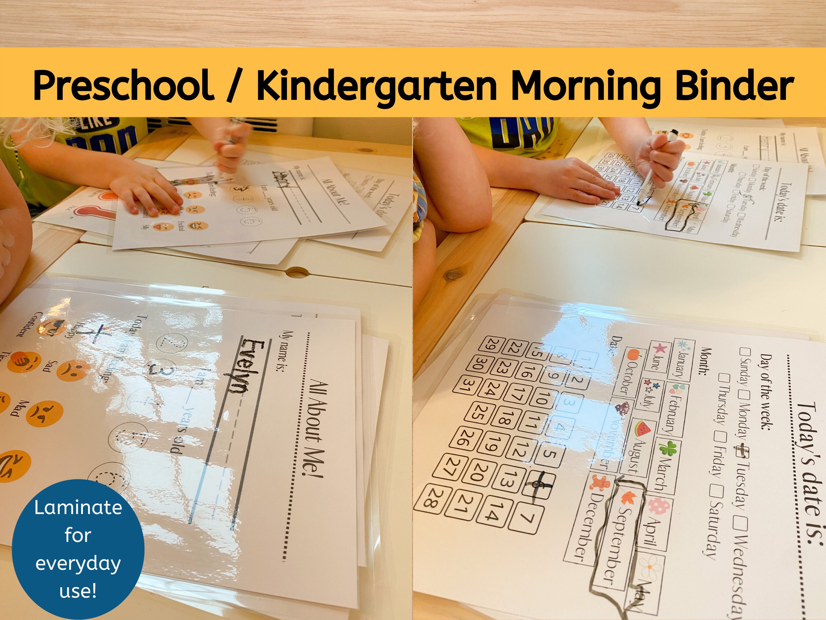 Kindergarten Morning Binder Pages Circle Time Morning Board Homeschool ...