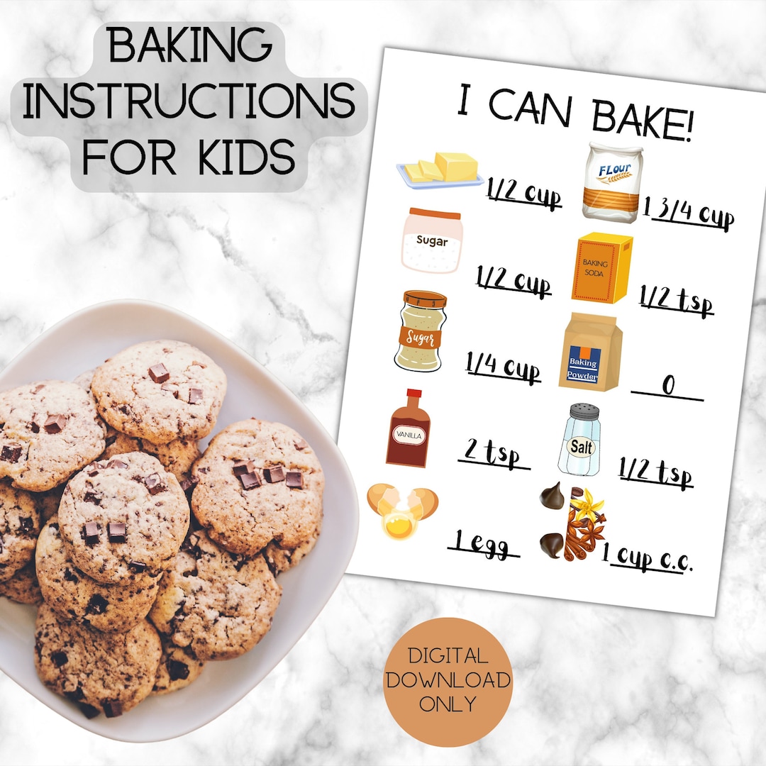 I Can Bake! Baking Instructions for Toddlers, Children Baking List ...