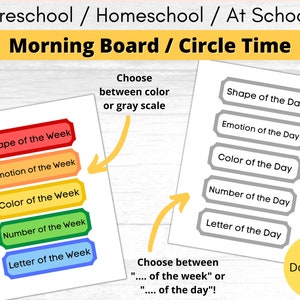 Simplistic Preschool Morning Board, Circle Time, Daily Calendar for ...
