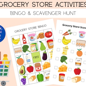 Grocery Store BINGO & Scavenger Hunt Kid Activities - Etsy