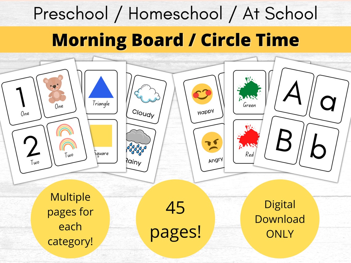 Simplistic Preschool Morning Board, Circle Time, Daily Calendar for ...