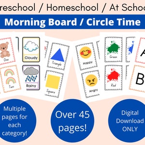 Preschool Morning Board, Circle Time, Daily Calendar for Kids, Focus ...