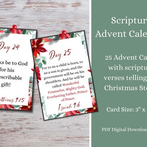 Christmas Story Advent Calendar Cards: 25 Days of Bible Scripture (NIV ...