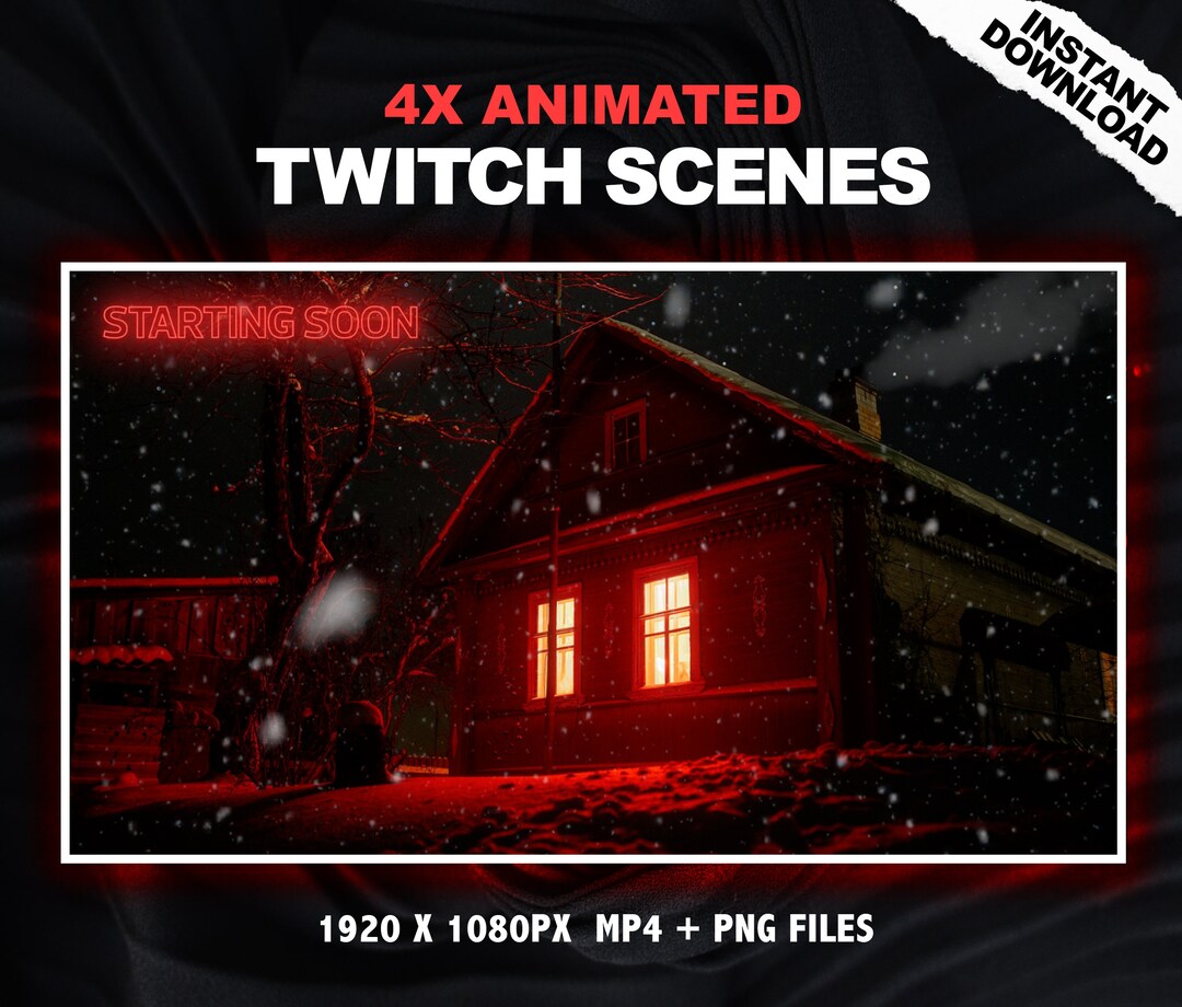 4x Animated Twitch Scenes / Horror / Starting Soon / Be Right Back ...