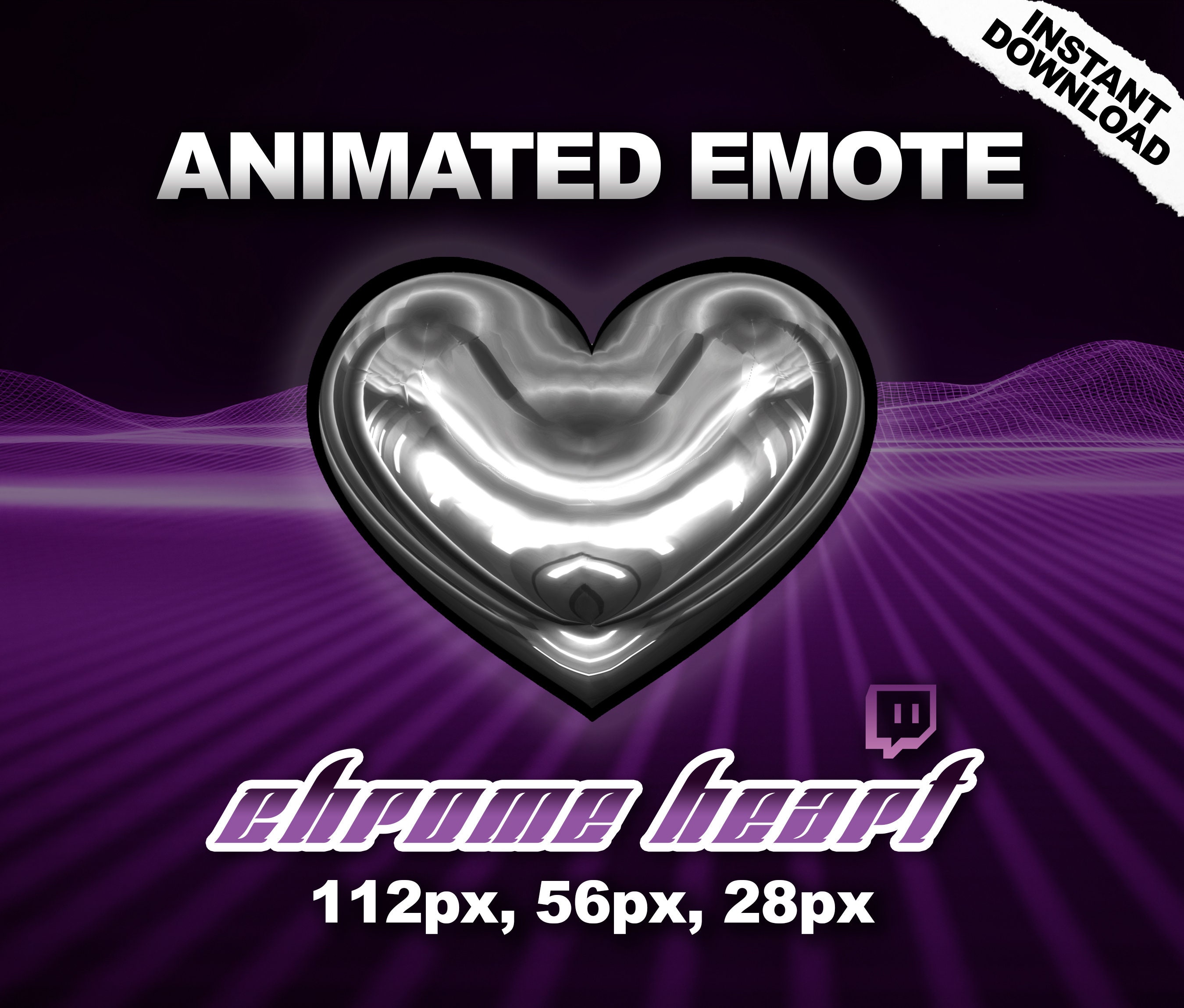 Animated Chrome Heart Emote / Twitch / Valentines / Y2K / Love ...