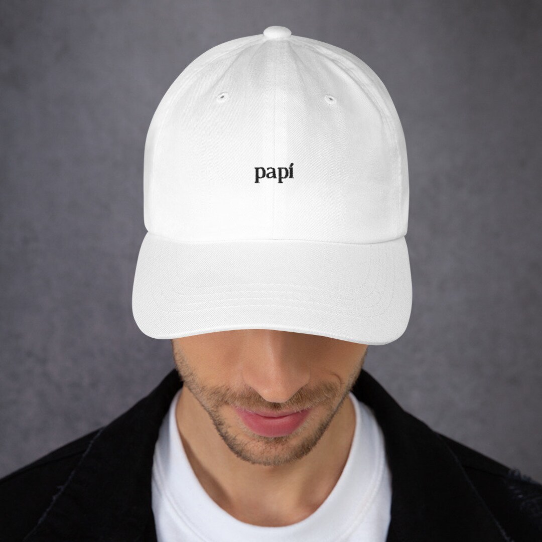 White Baseball Hat With Papí Embroidery Stylish Dad Hat, Casual Unisex ...