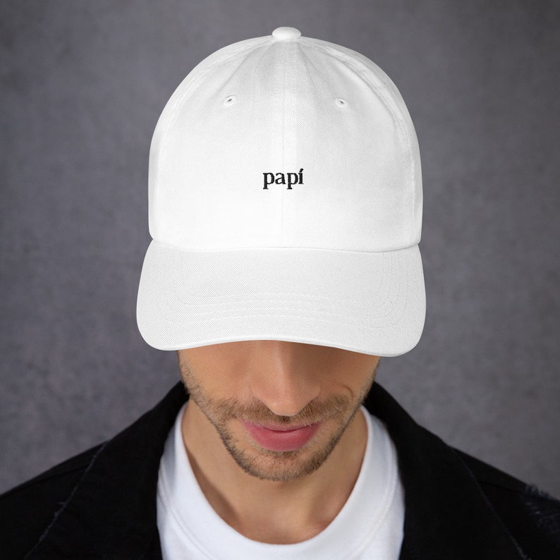 White Baseball Hat With Papí Embroidery Stylish Dad Hat, Casual Unisex ...