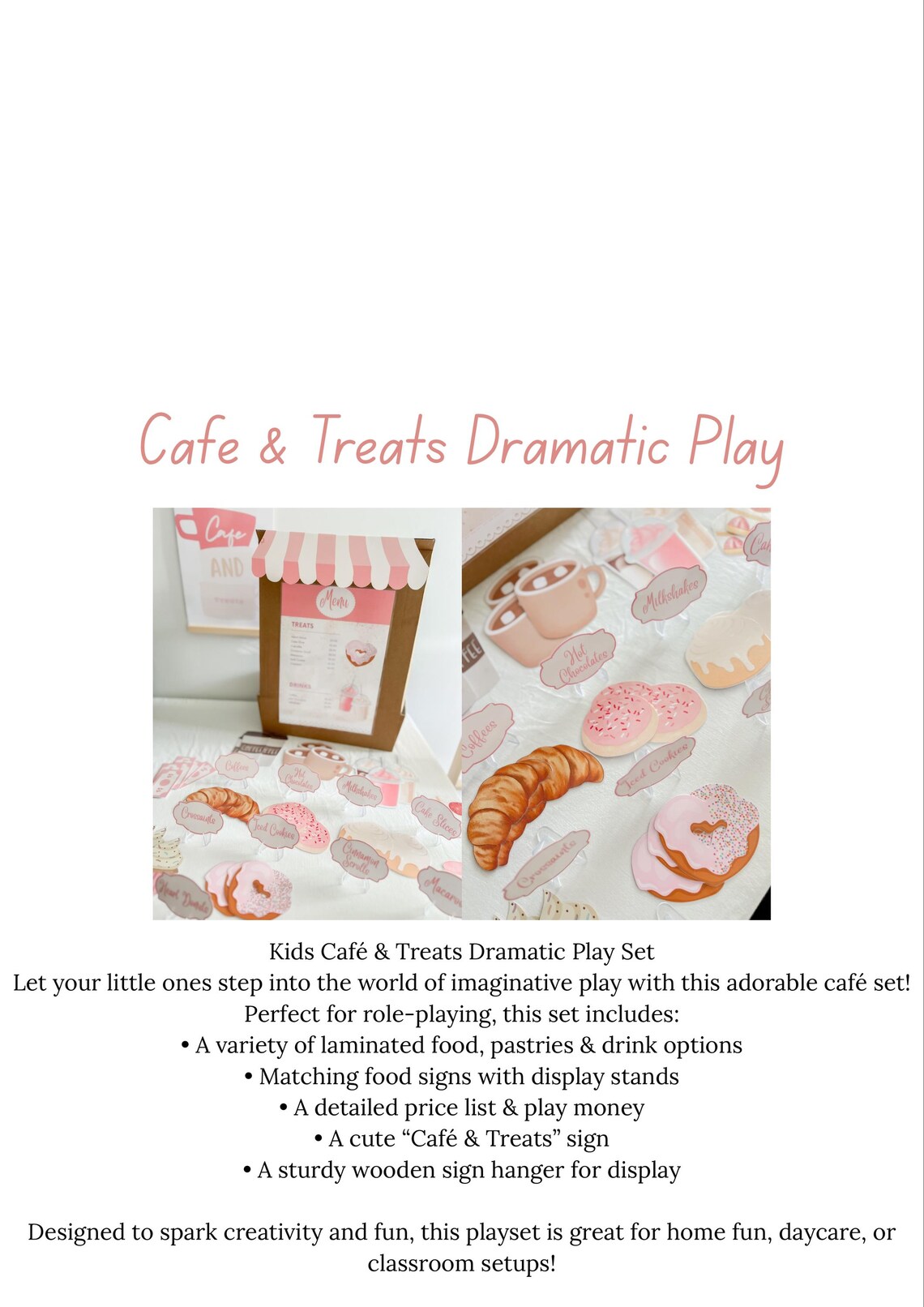 Café Au Treats Dramatic Play Printables – Pretend Play Cafe for Kids ...