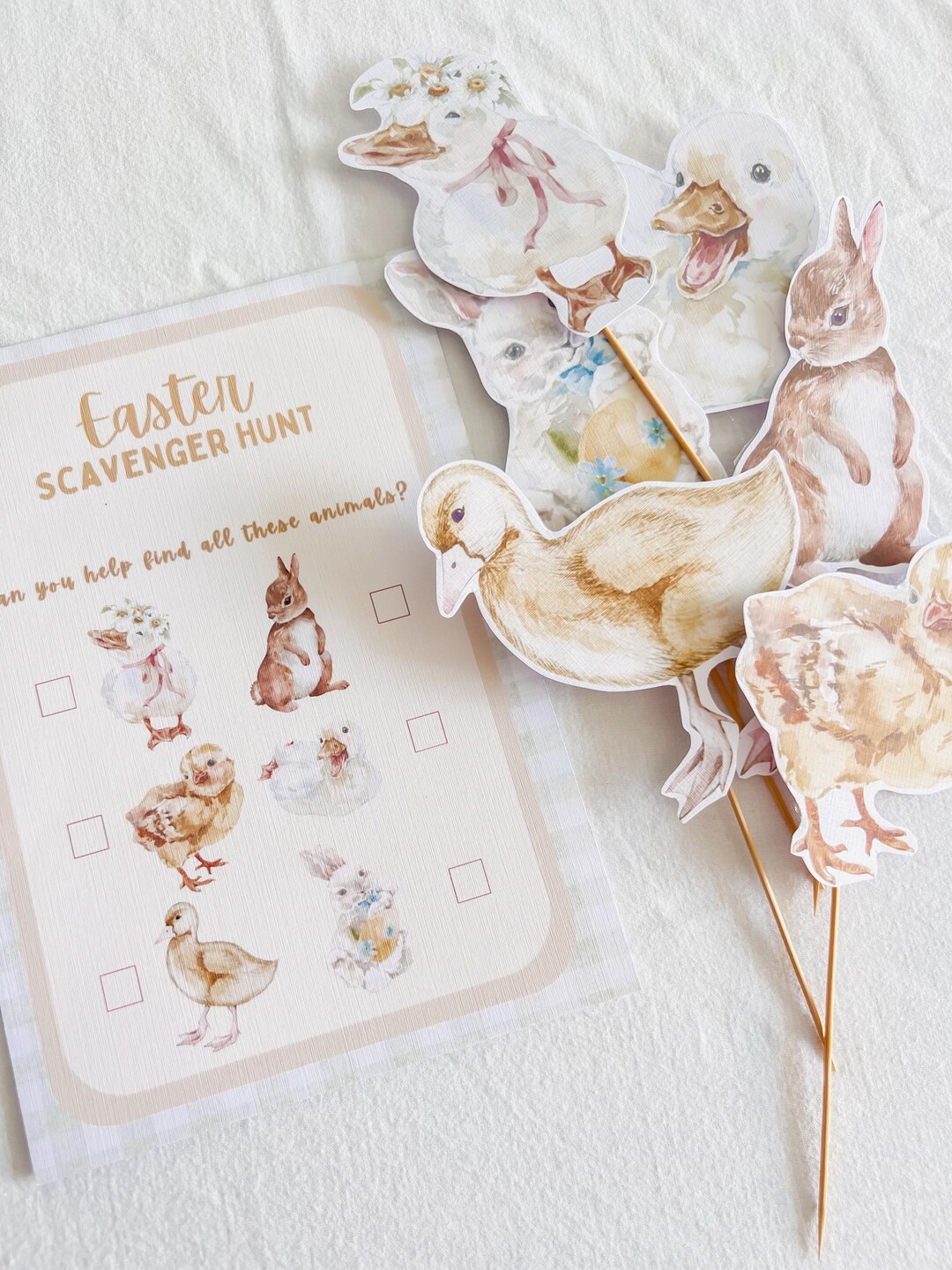 Easter Scavenger Hunt Printable - Cute Easter Animals Hunt Game - Fun ...