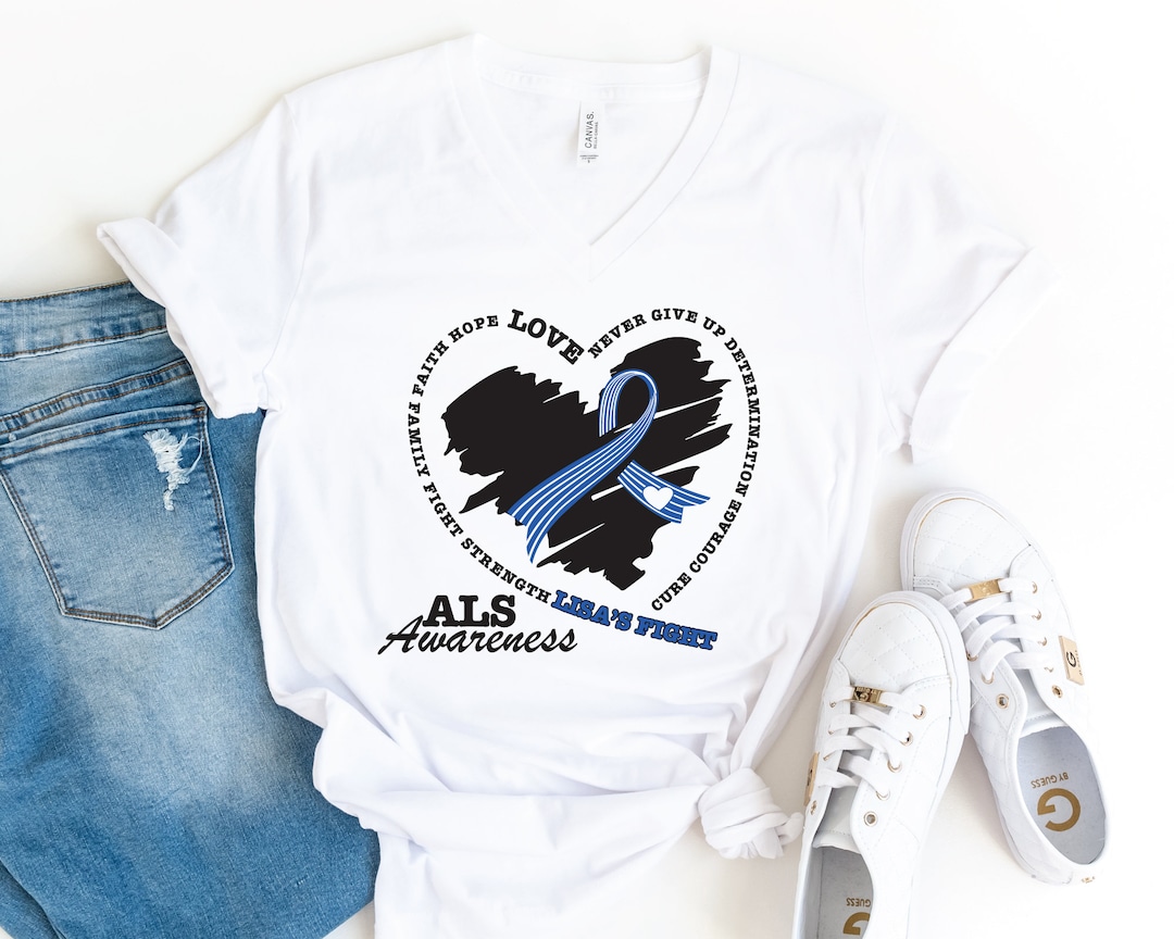 ALS Awareness V-neck Shirt, ALS Awareness Tee, His & Hers ALS Fight V ...