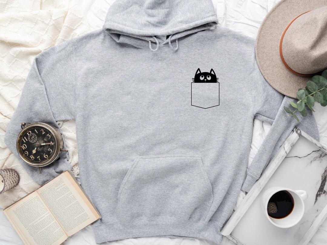 Cat Pocket Sweatshirt, Funny Cat Hoodie, Cat Hoodie, Cat Lover Gift ...