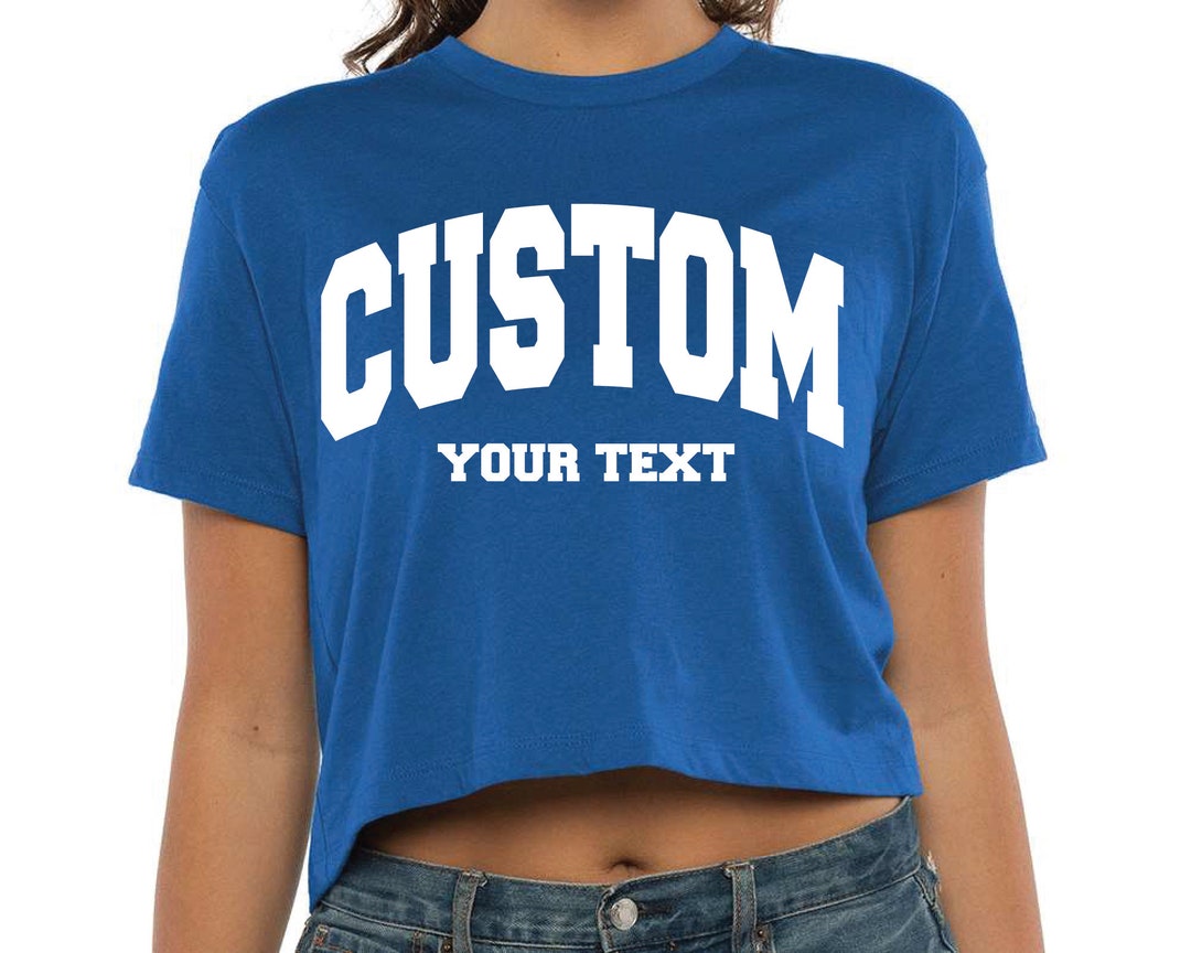 Custom Retro Crop Top, College Letters Women Crop Top, Personalized ...