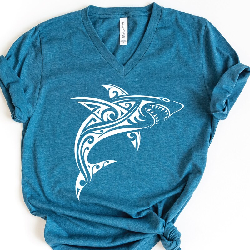 Mens V Neck Shark Tshirt - Etsy