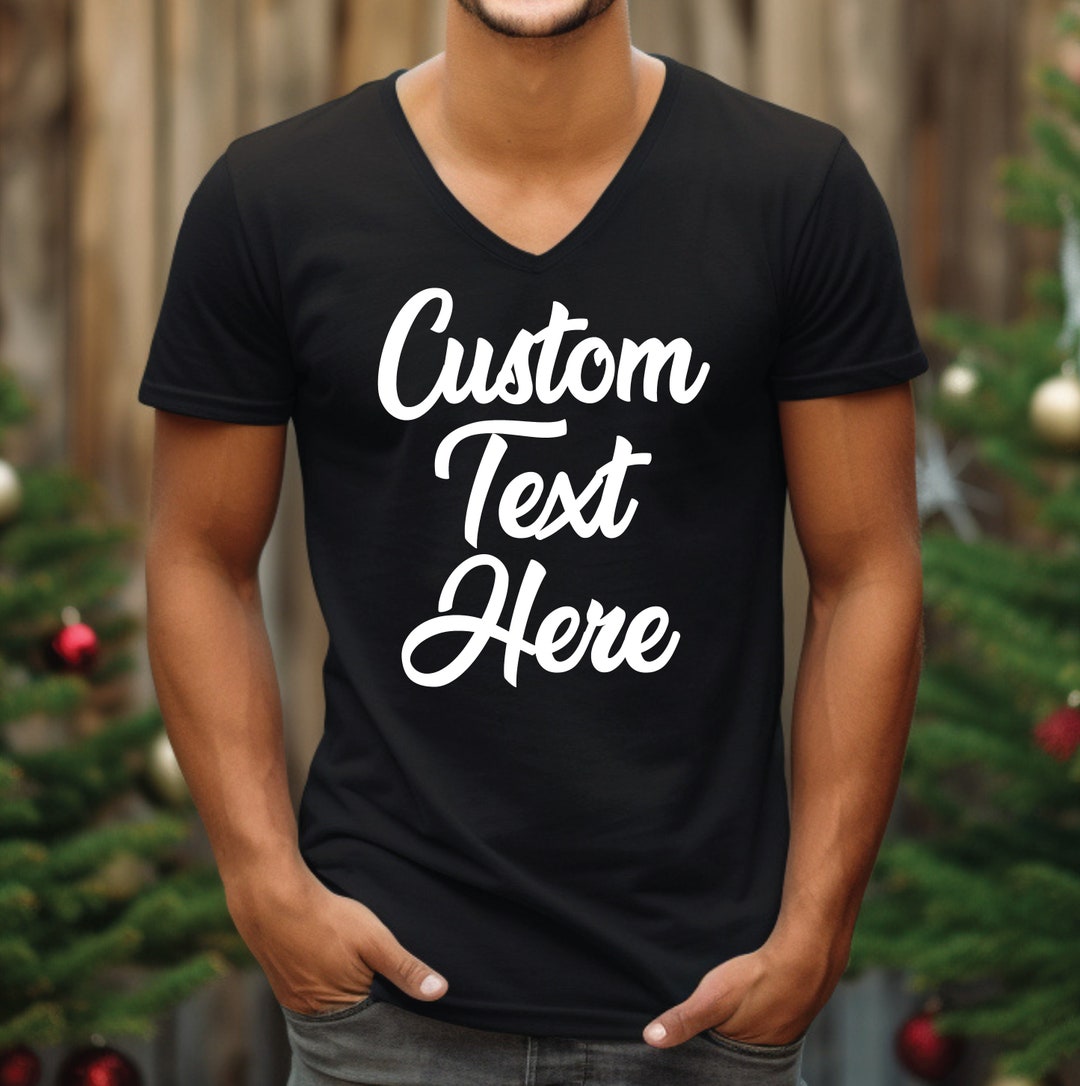 Custom V-neck Shirt - Personalized Tee for Men & Women, Unique Design ...