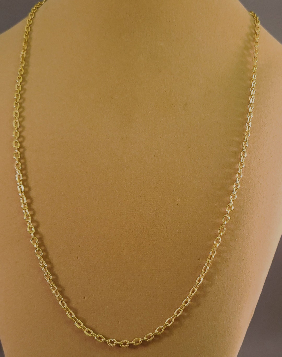 24 Inch Gold Tone Cable Chain - Etsy