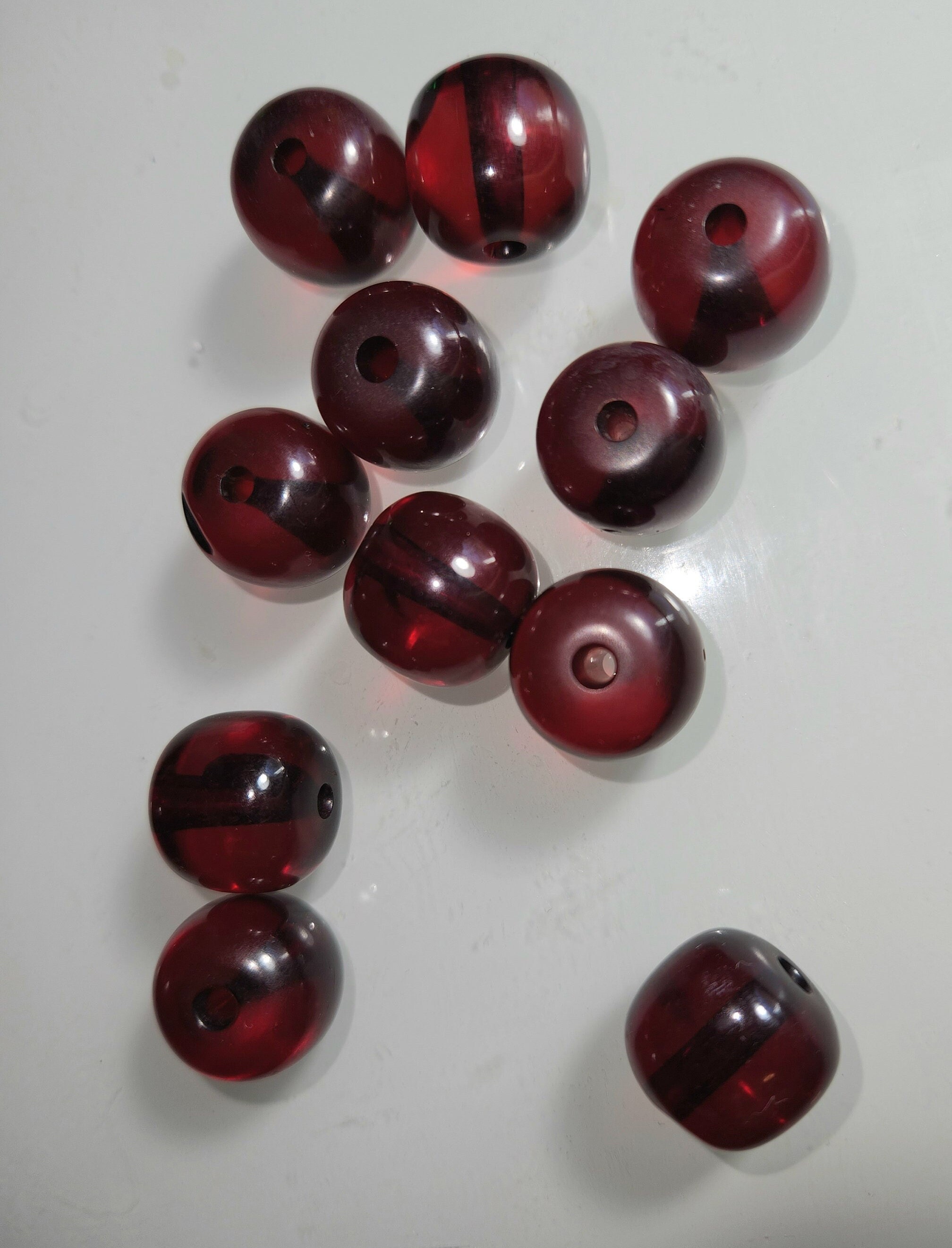 Eleven Vintage Cherry Amber Bakelite Beads - Etsy