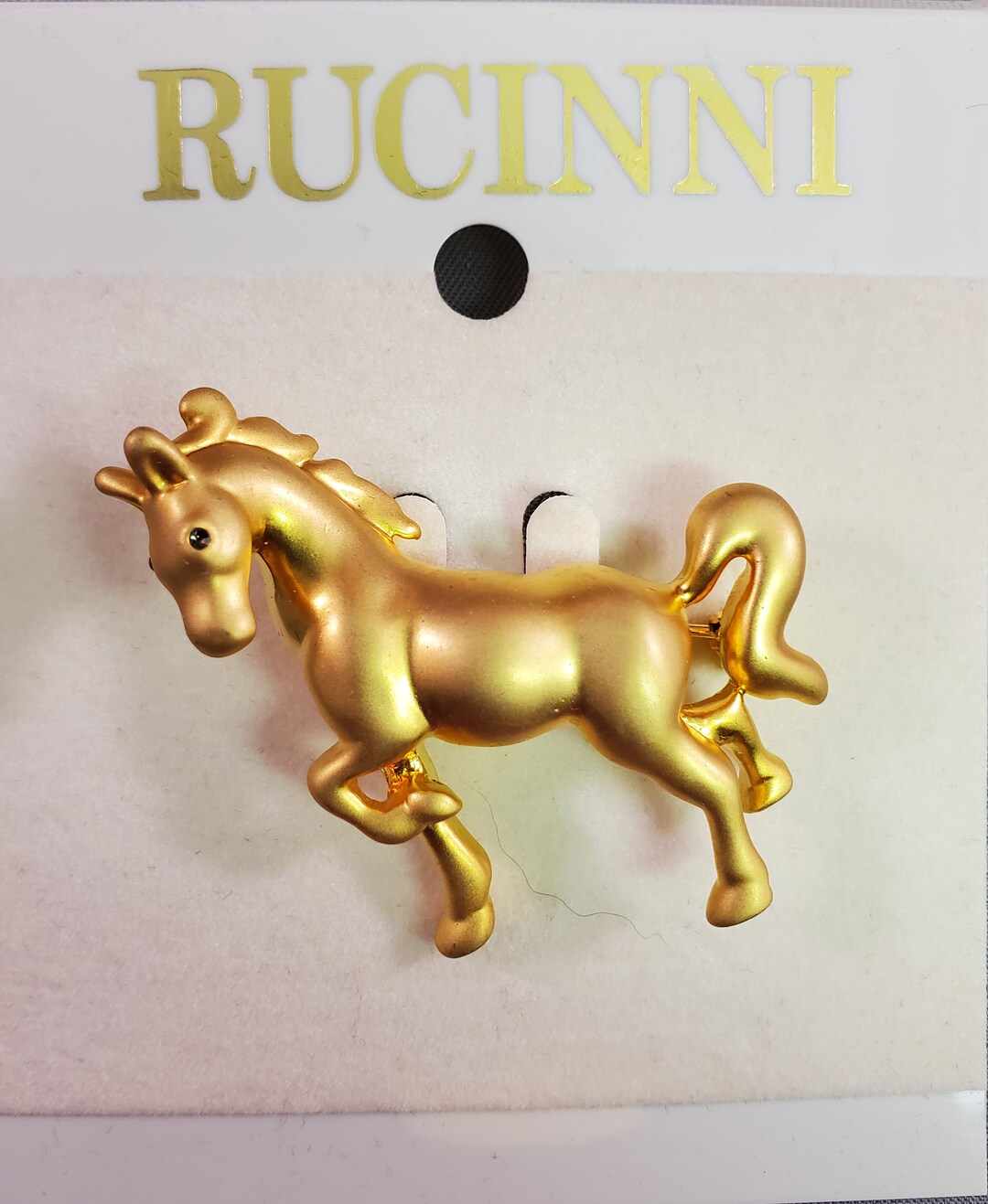 Vintage Rucinni Gold Tone Horse Pin - Etsy