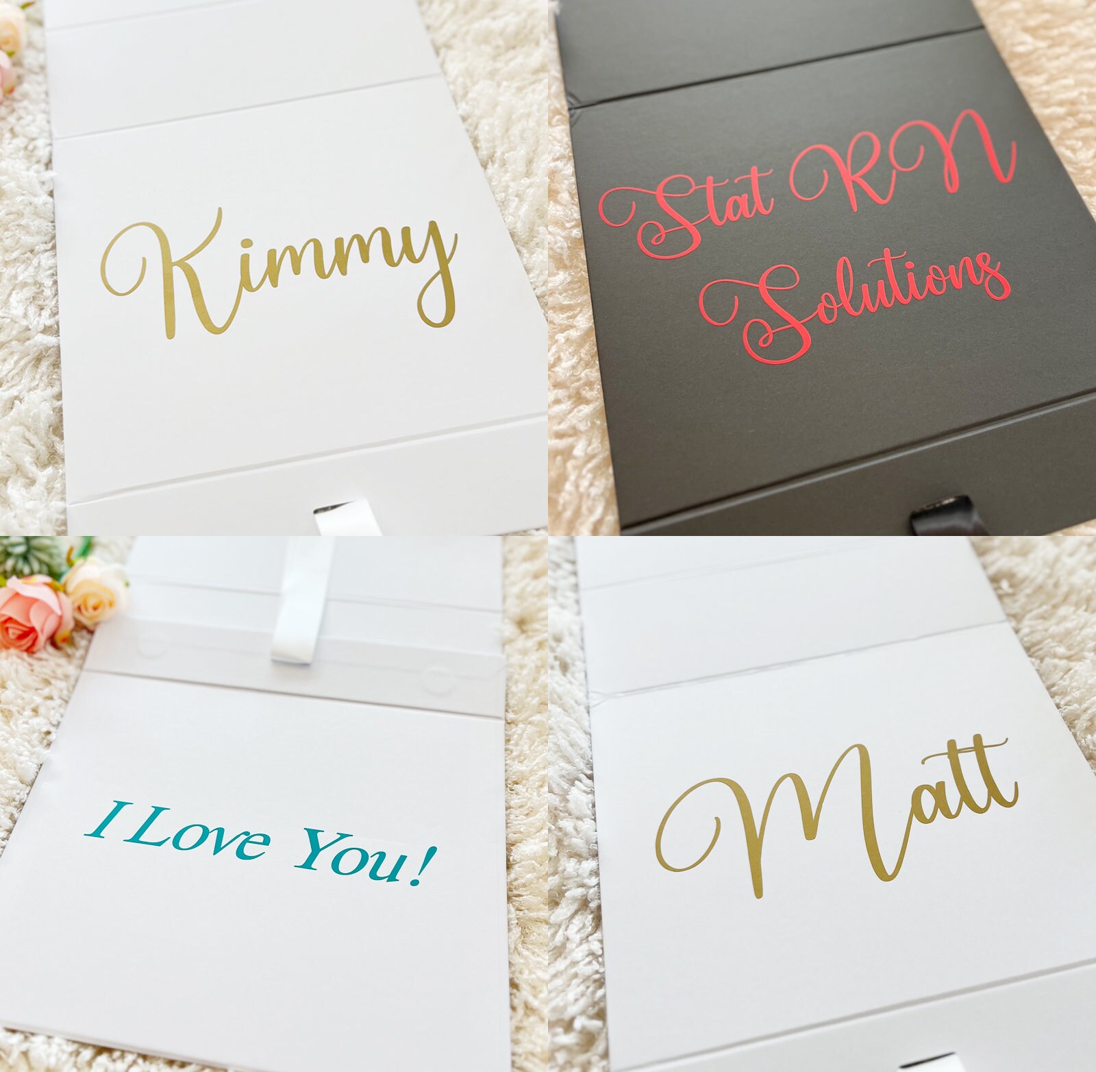 Personalized Gift Box With Ribbon, Custom Text & Magnetic Lid - Etsy