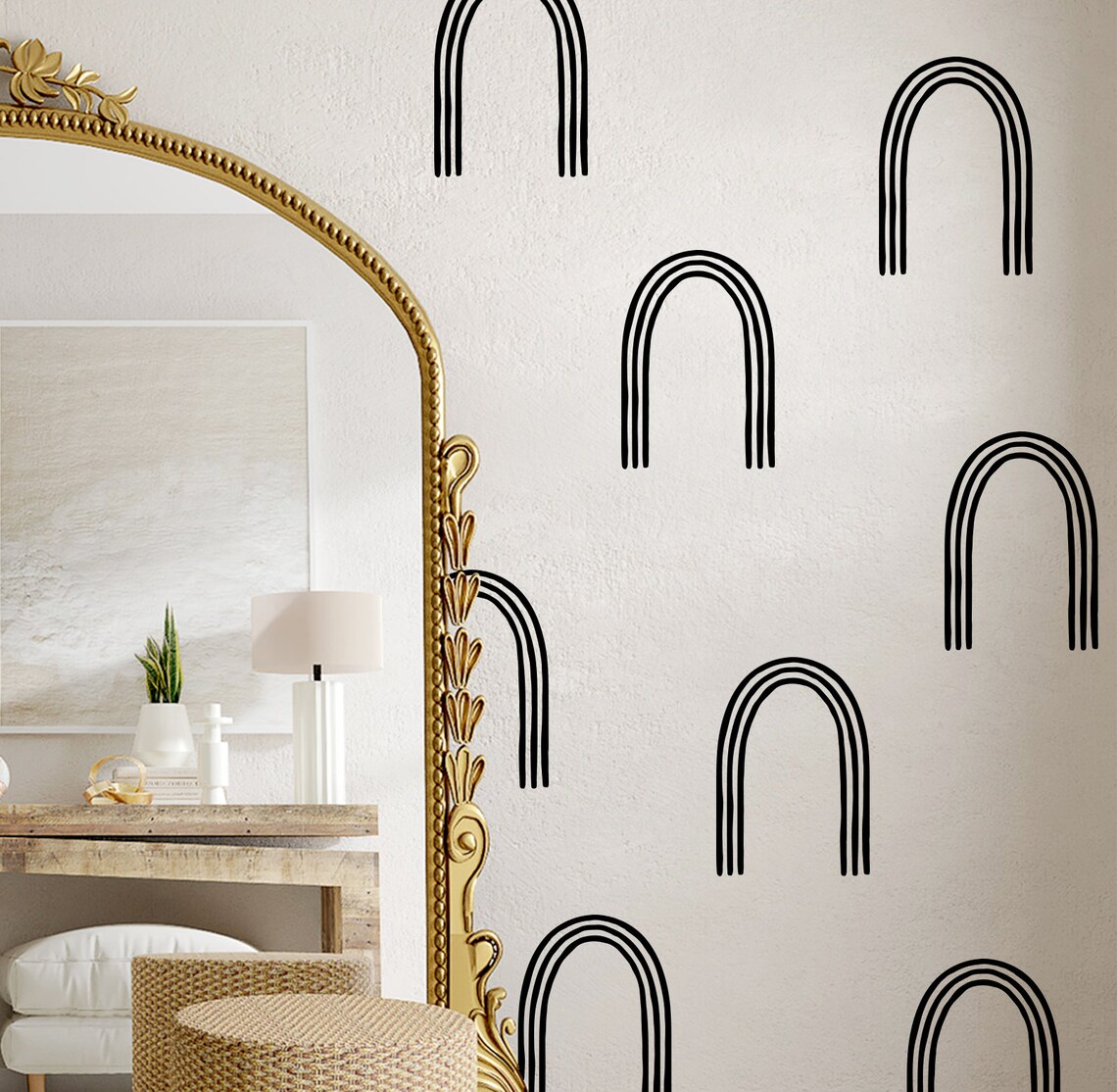 Arch Wall Decals / BOHO Arch Lines Decal Hand Drawn Lines - Etsy