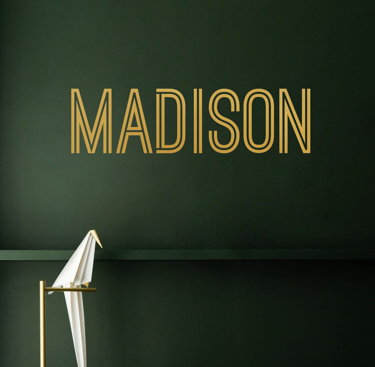 Line Name Wall Decal / Personalized Modern Name Wall Sign - Etsy