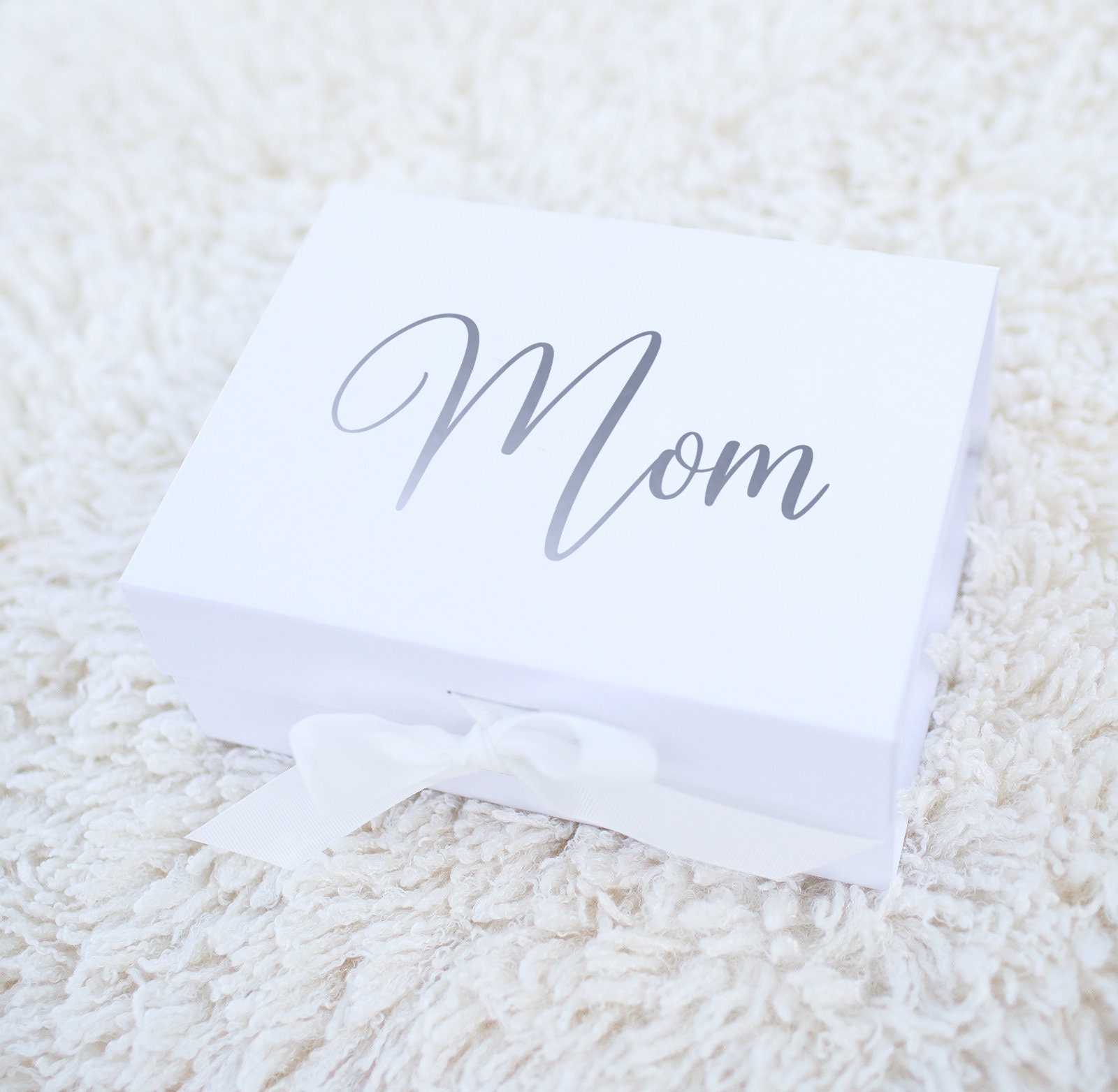 Personalized Gift Box With Ribbon, Custom Text & Magnetic Lid - Etsy