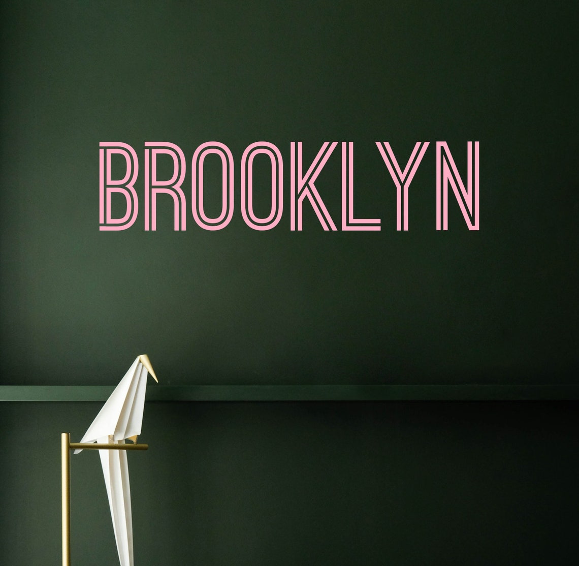 Line Name Wall Decal / Personalized Modern Name Wall Sign - Etsy